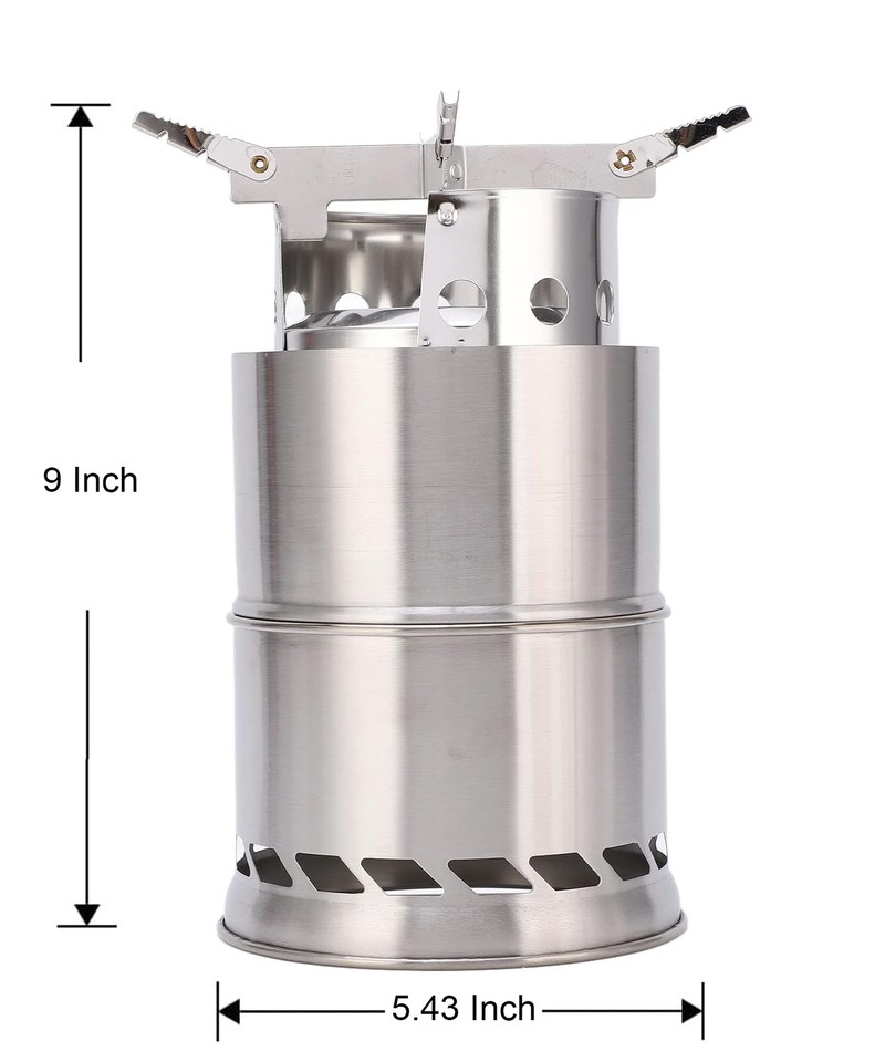 Outdoor Camping Wood-burning Stove Backpacking Portable Survival BBQ ...