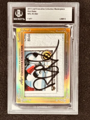 Rob Blake 2013 Leaf Masterpiece Cut Signature 1/1 autograph JSA Kings ...