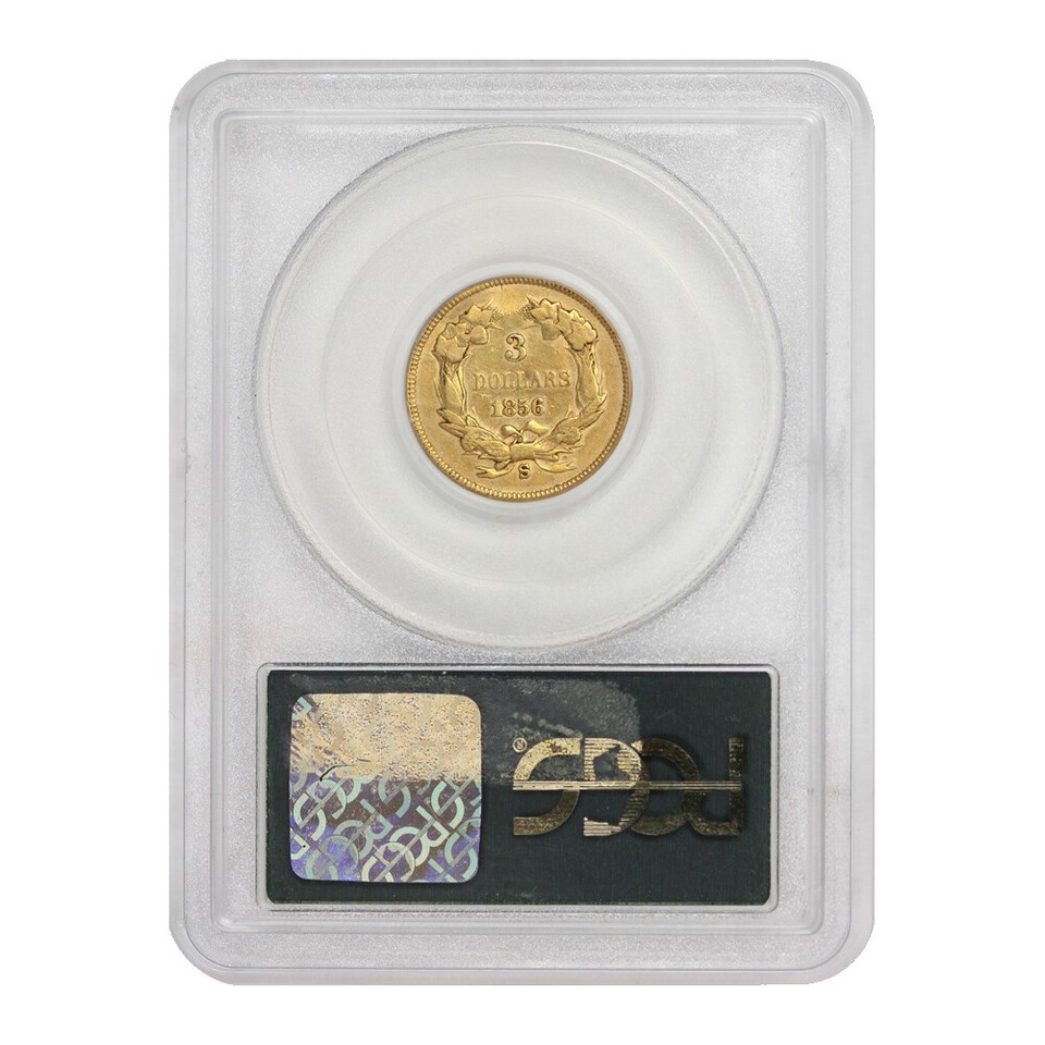 RARE 1856-S $3 Gold Indian Princess Head PCGS VF25 OGH Very Fine coin ...