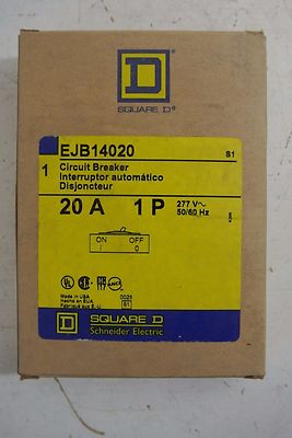 Square D 1 Pole 20 Amp Circuit Breaker Cat: EJB14020 NEW IN BOX | eBay