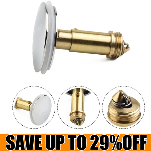 Bathroom Pop Up Basin Waste Chrome Sink Easy Push Button Click Clack ...