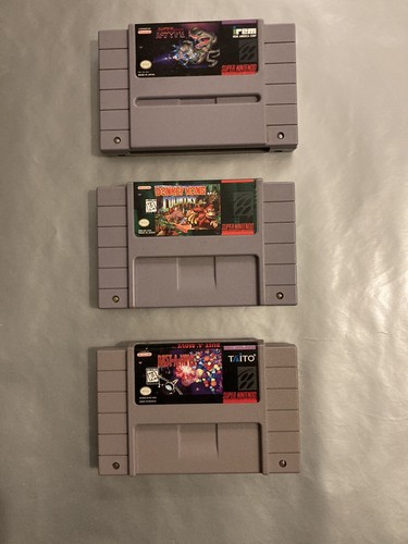 🔥3 SNES Super Nintento Game Lot: Bust-A-Move, Donkey Kong Country ...