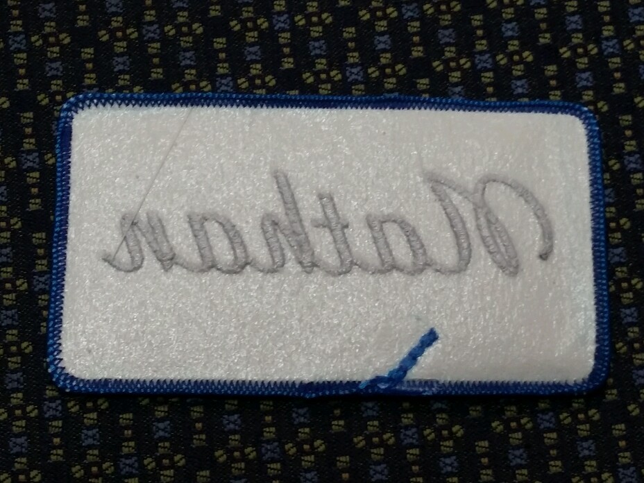 NATHAN NAME TAG BLUE AND WHITE Iron or Sew-On Patch | eBay