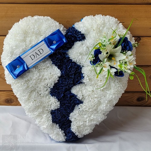 Broken Heart Funeral Flowers Artificial Tribute Wreath Silk Grave ...