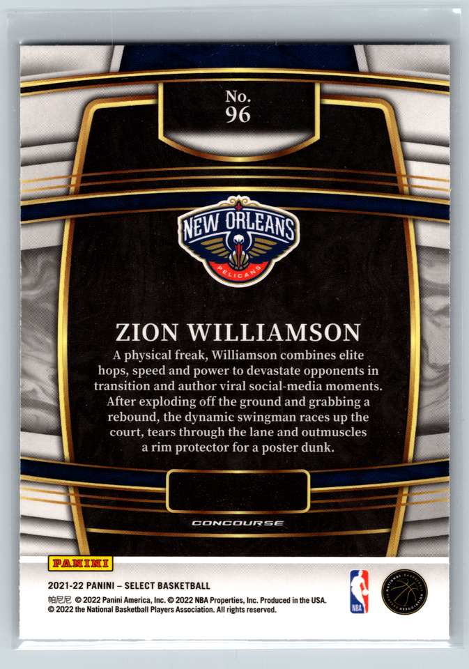 2021 Panini Select #96 Zion Williamson Blue | eBay