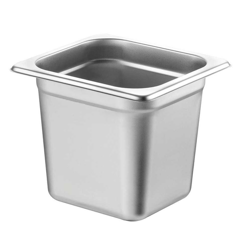 6 Pack 6" Deep Hotel Prep Pans Steam Table Pan 1/6 Size Stainless Steel ...