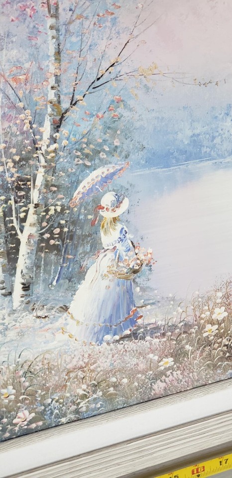 Alfred Du Pont Original Oil Canvas (1904 -1982) Signed Lady water ...