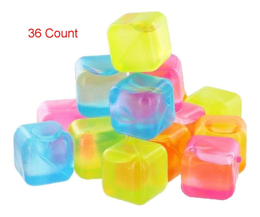 36 Piece Plastic Reusable Ice Cubes Coolers Refreeze Pool Party BPA ...