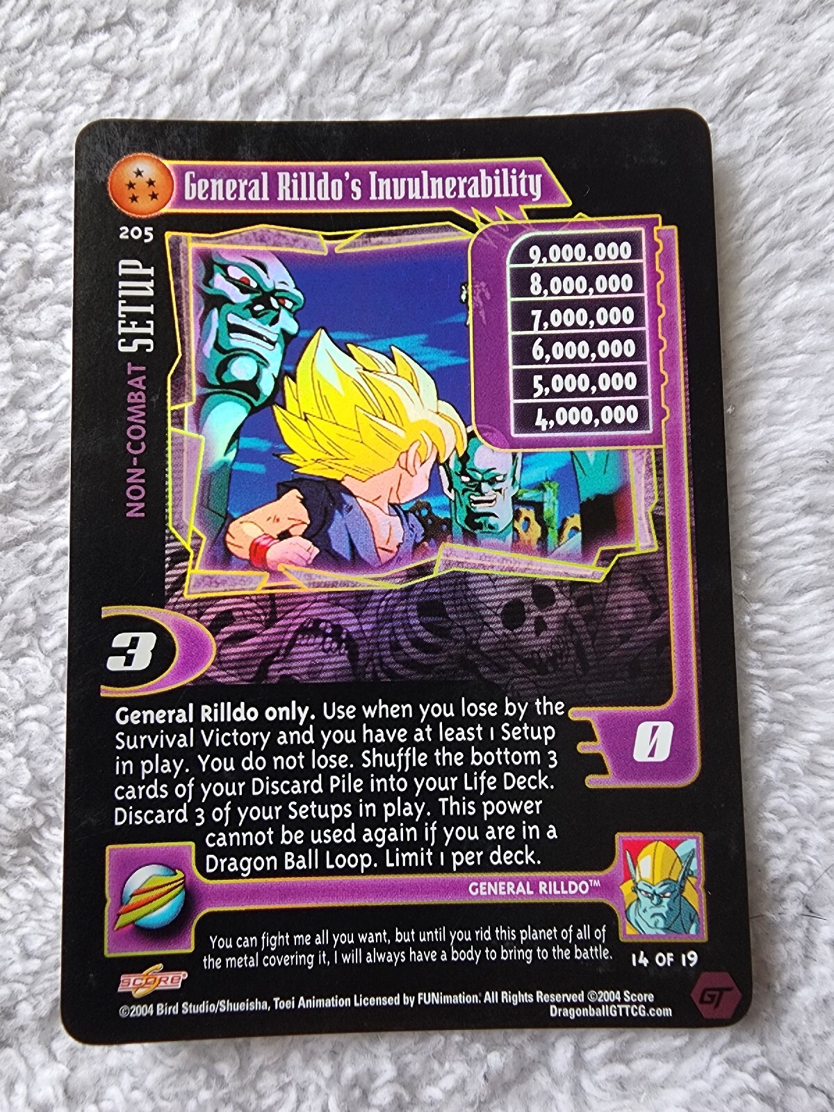 DBGT Dragon Ball GT Flat FOIL General Rilldo's Invulnerability 205 CCG ...