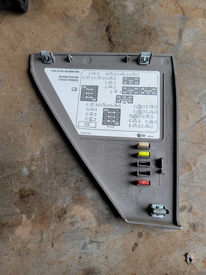 LH DRIVERS SIDE DASH End Cap Fuse Cover Door 15112871 1999-2006 Chevy ...