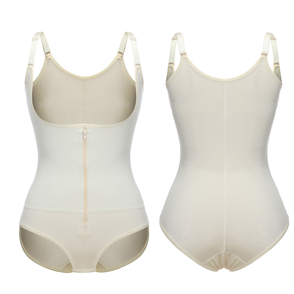 Women's Full Body Shaper Underbust Tummy Control Zip Shapewear Fajas ...