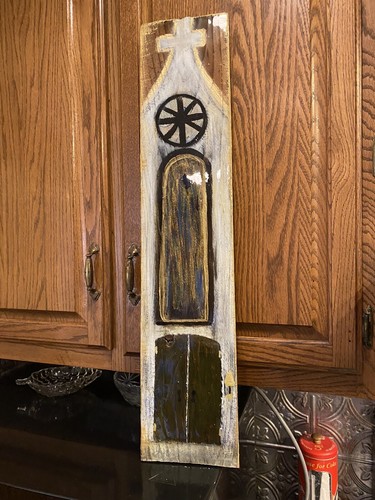 primitive church painting Farmhouse Sign Church reclaimed wood Lake ...