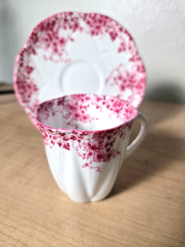 VINTAGE Shelley Dainty Pink 051/P Demitasse and Saucer | eBay