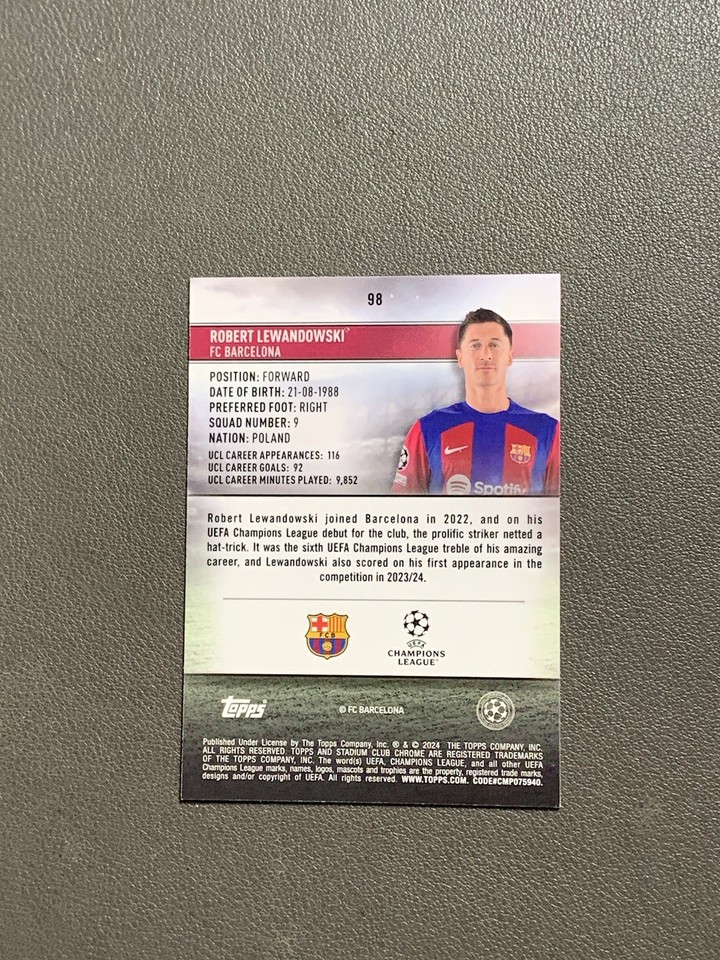 2024 Topps Chrome ROBERT LEWANDOWSKI Gold/50 | eBay