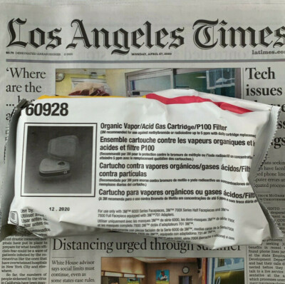 1 Pair 3M 60928 P100 (7093 Equiv) Organic Vapor/Acid Gas Cartidge ...