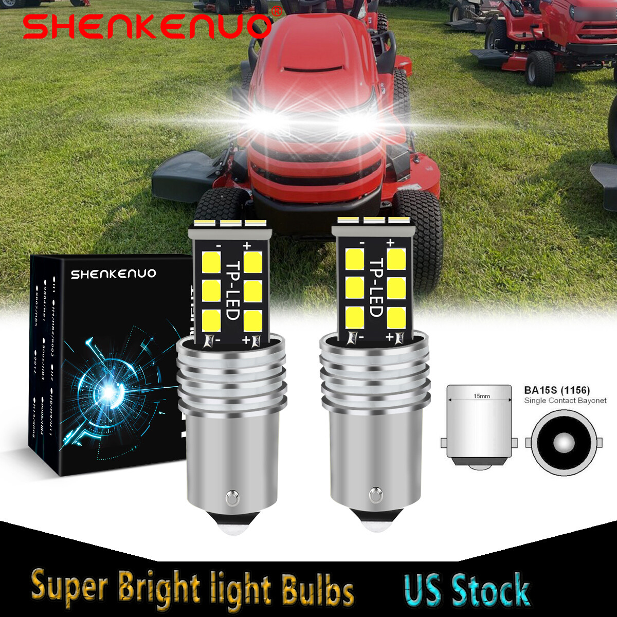 For Troy-Bilt Pony Super Bronco Horse headlights 2PCS 6000K 1156 LED ...