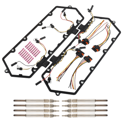 For 7.3L 94-97 Ford Powerstroke Diesel Glow Plugs Gasket & 8 Glow Plugs ...