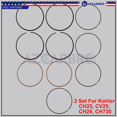 2x Piston Ring Set STD 25HP For Kohler CH25 CV730 CV740 CV745 CV750 ...