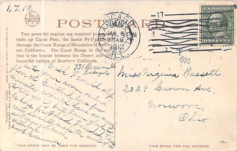 Santa Fe Train Going Up Cajon Pass From Southern California Side, Fred ...