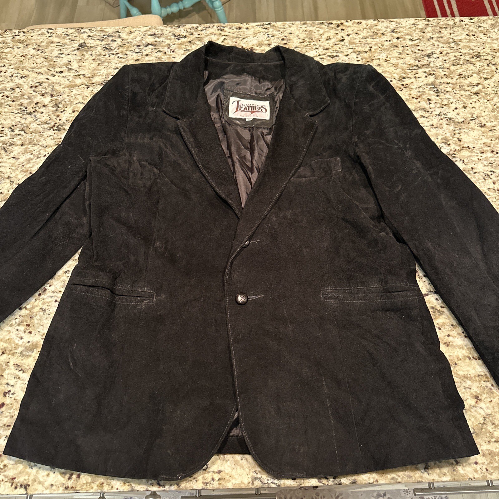 Diamond Leathers Men’s Swayed Black Jacket Size 46 - Gem