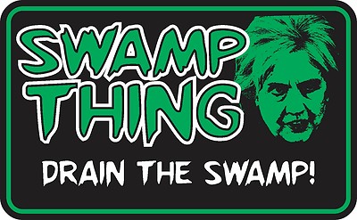 SWAMP THING DRAIN THE SWAMP ANTI HILLARY TRUMP DECAL BUMPER STICKER ...