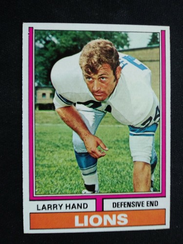 1974 Topps Football Card # 198 Larry Hand - Detroit Lions | eBay