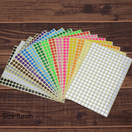 6mm to 25mm 16 Colors Dot Stickers Round Tags Circles Dots Paper Labels ...