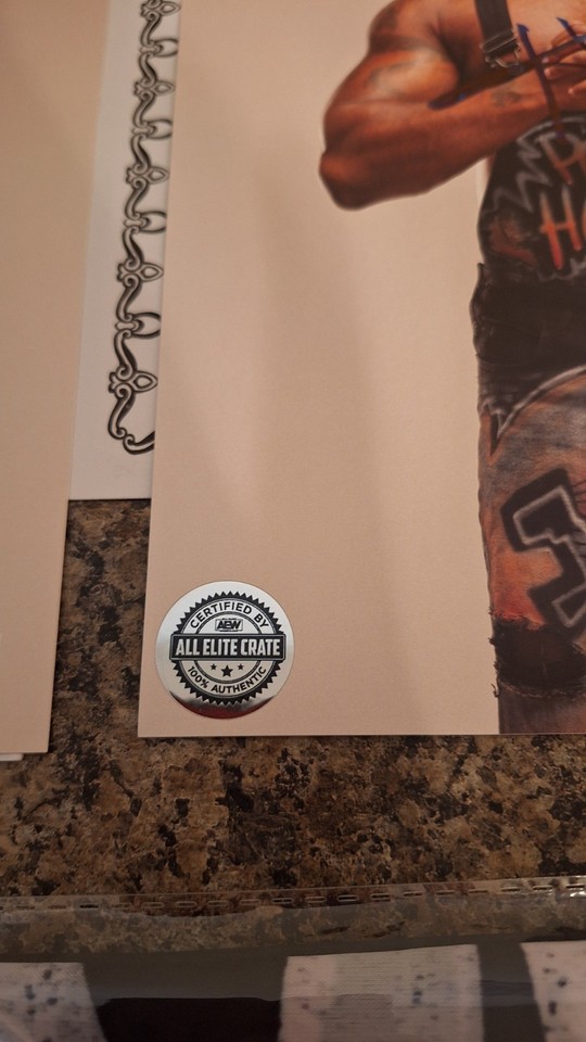 Powerhouse Hobbs AEW signed autographed 8x10, Samoa Joe flag, Hook Chip ...