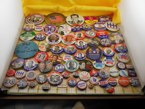 Political Pinback Button Collection Lot x72 Assortment Mix Old Vintage ...
