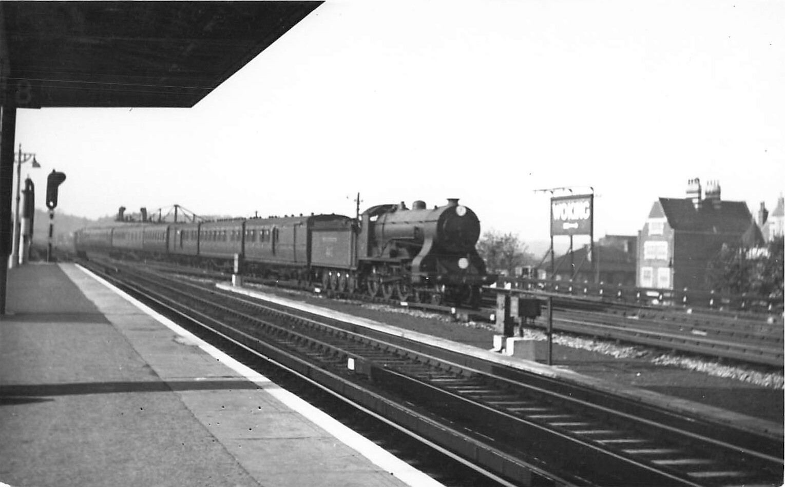Vintage Trains - Woking railway station Black & White Photograph (Z3 ...