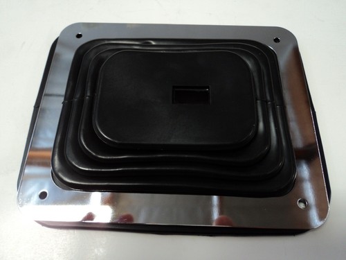 Hurst B&M Style Rubber Shifter Boot with Chrome Mounting Plate 5 1/4 x ...