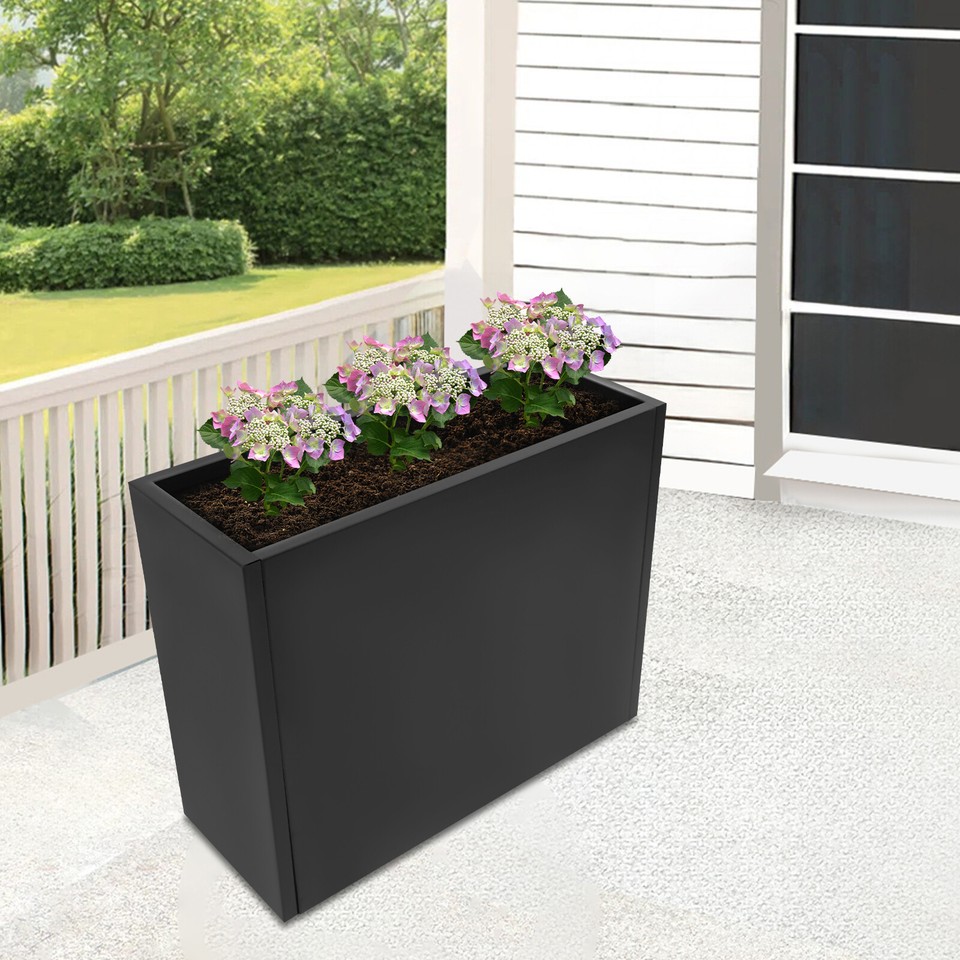 Metal Planter Box with Removable Insert Shelf Planter for Outdoor Patio ...