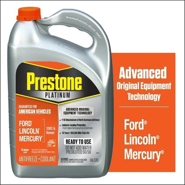 Prestone Platinum American Orange Antifreeze & Coolant Prediluted 50/50 ...