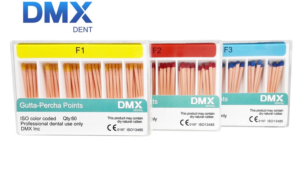 60pcs/PkDental Endodontic Gutta Percha Points Endo Root Canal F1.F2.F3 ...