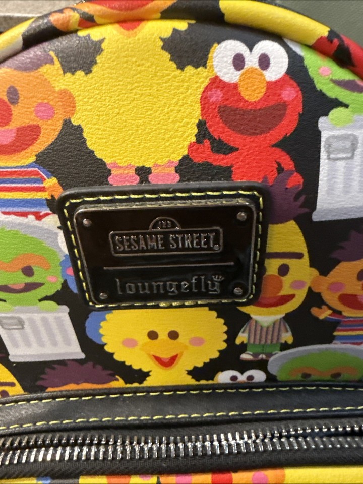 Sesame Street Loungefly backpack AOP Perfect Placement Rare HTF Elmo ...