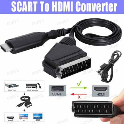 SCART to HDMI Converter Cable SCART > HDMI -- OLD DVD TO HD TV -- Video ...