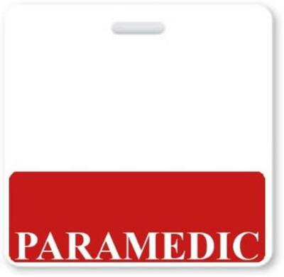 5 Pack - PARAMEDIC Horizontal Badge Buddies - Heavy Duty Hospital Card ...