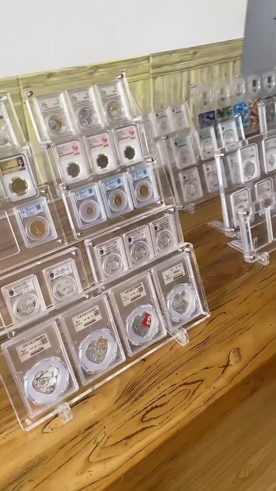 4 Grids Acrylic Display Frame Show Case Storage Box For NGC/PCGS/ICG ...