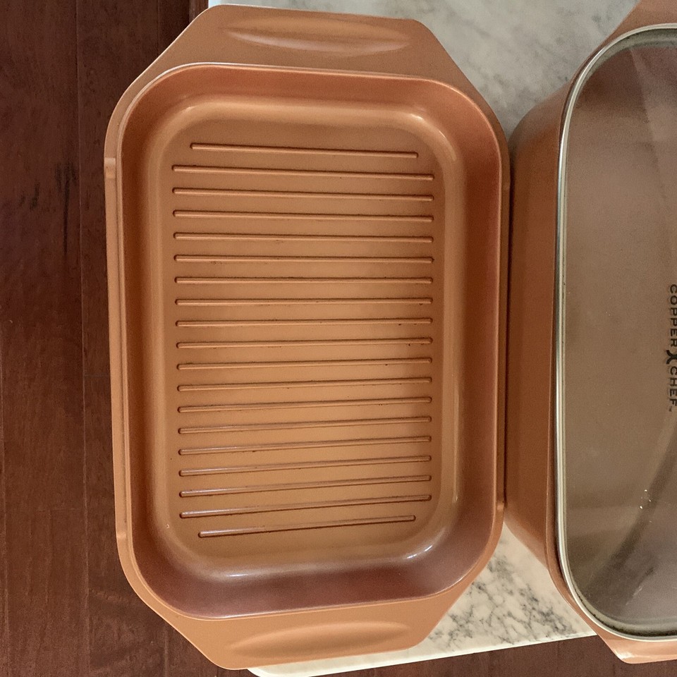 Copper Chef Wonder Cooker XL Roaster Grill Pans With The Glass Lid ...
