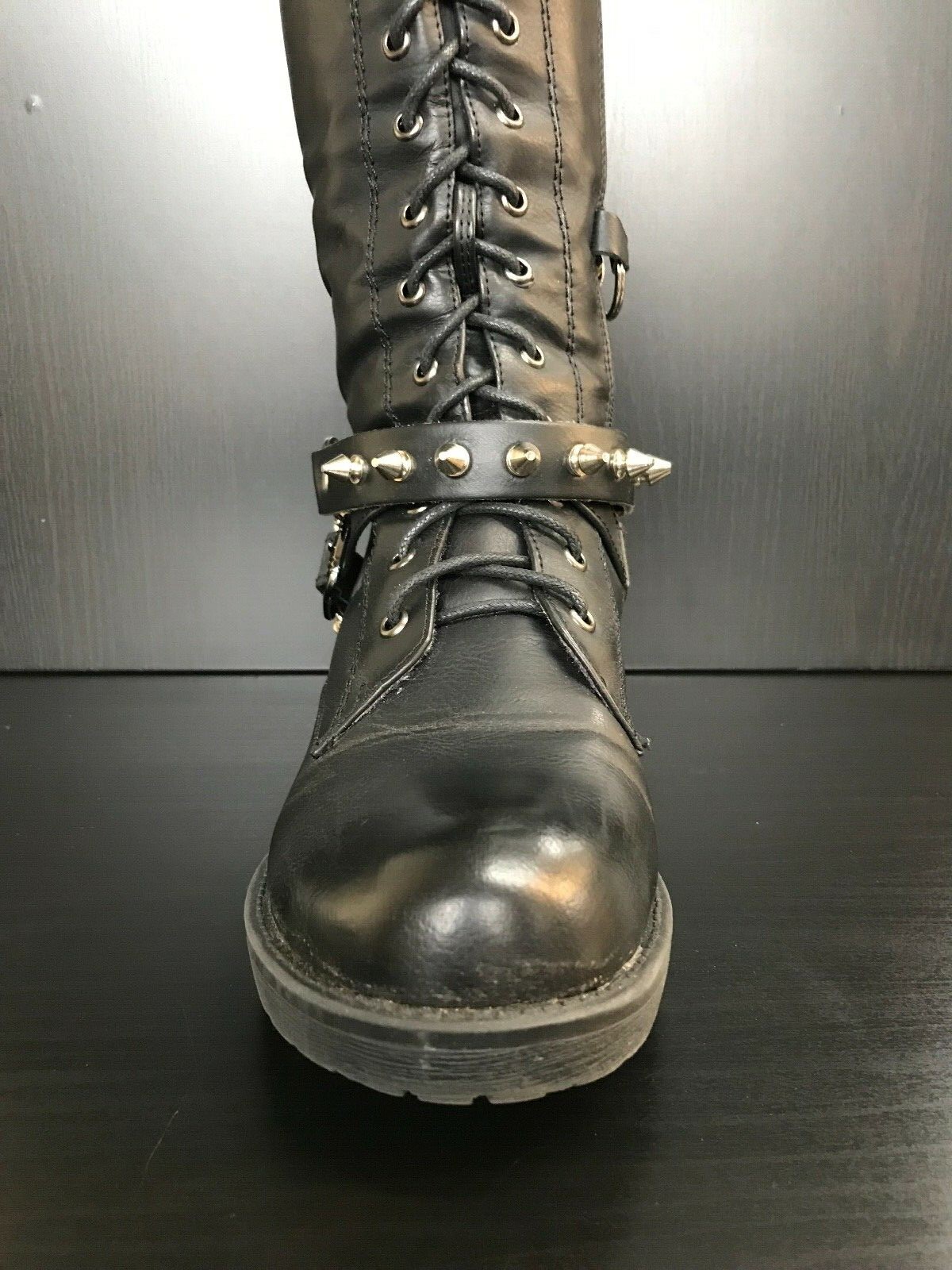 Genuine Real Leather BOOT STRAPS BLACK 5 STYLES PUNK GOTHIC FASHION ...