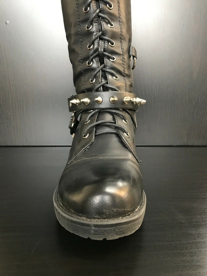 Genuine Real Leather BOOT STRAPS BLACK 5 STYLES PUNK GOTHIC FASHION ...