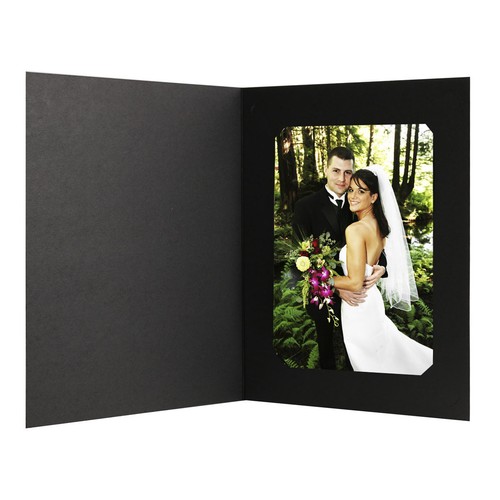 Black Slit-Corner Cardboard Photo Folder - Holds a 4x6 or 5x7 Photo ...