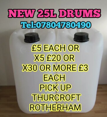 25L LITRE PLASTIC WATER CONTAINER DRUM JERRY CAN READ DESCRIPTION PICK ...