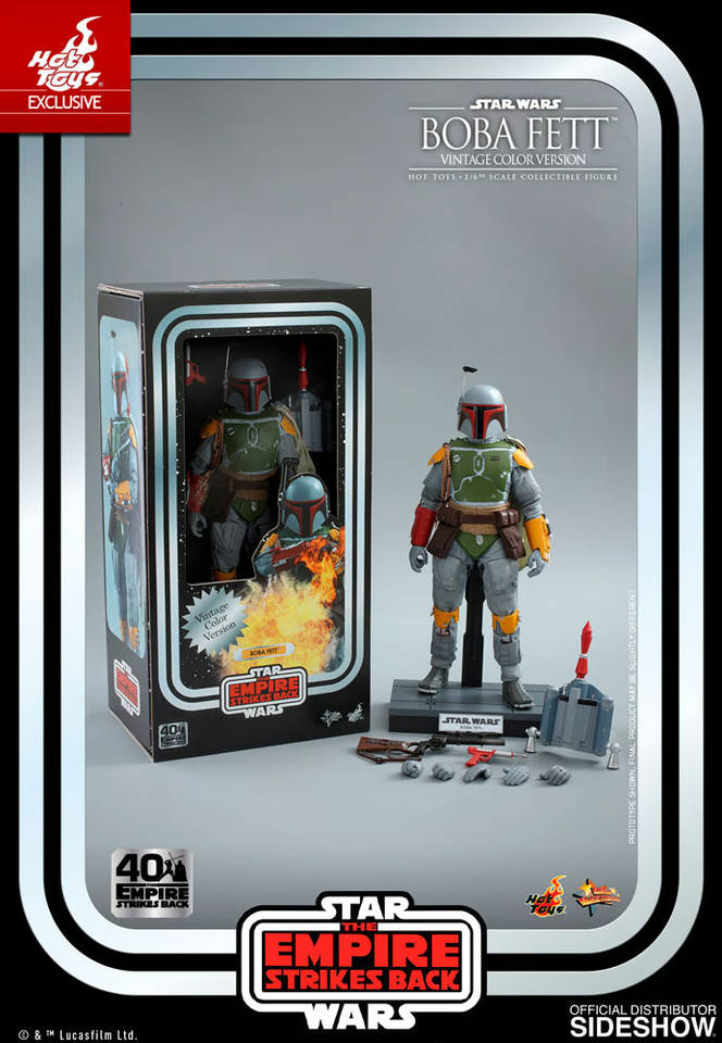 HOT TOYS STAR WARS BOBA FETT VINTAGE COLOR 12" 1/6 FIGURE EXCLUSIVE ...