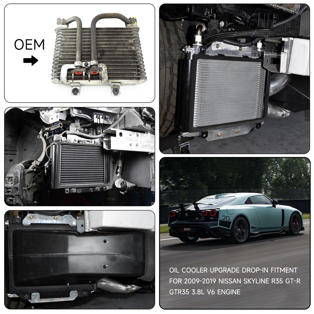 Upgrade Aluminum Oil Cooler Drop-in Fitment for 2009-2019 Nissan R35 GT ...