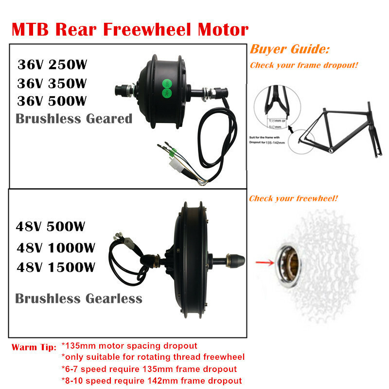 MTB eBike Rear Wheel Conversion Kit with 24"/26"/27.5"/29" Sun R1ngle ...