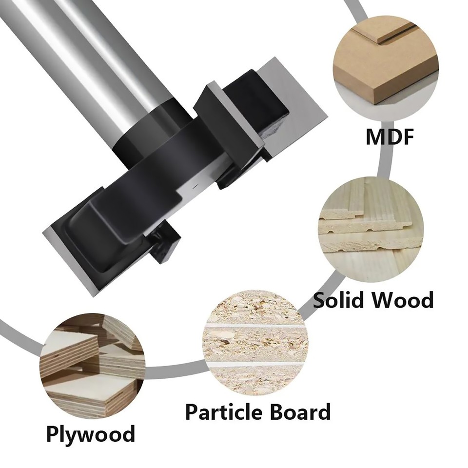 1/2" Shank CNC Spoilboard Surfacing Router Slab Milling Cutter Planing ...