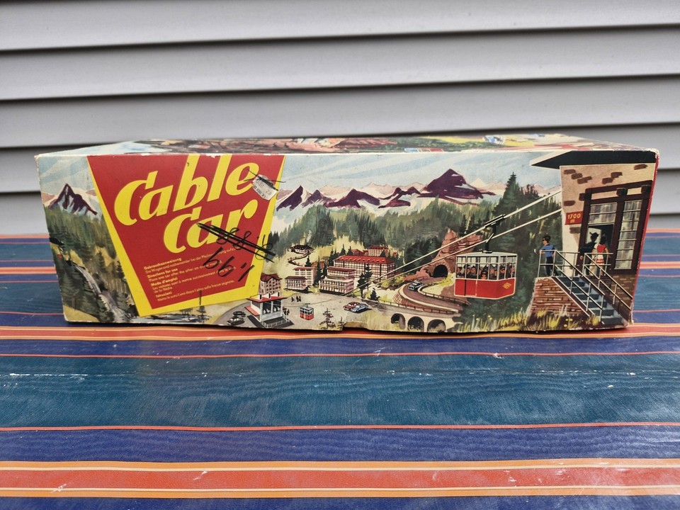 Vintage Technofix #303 Rocky Mountains Express Tin Cable Car Toy Set ...
