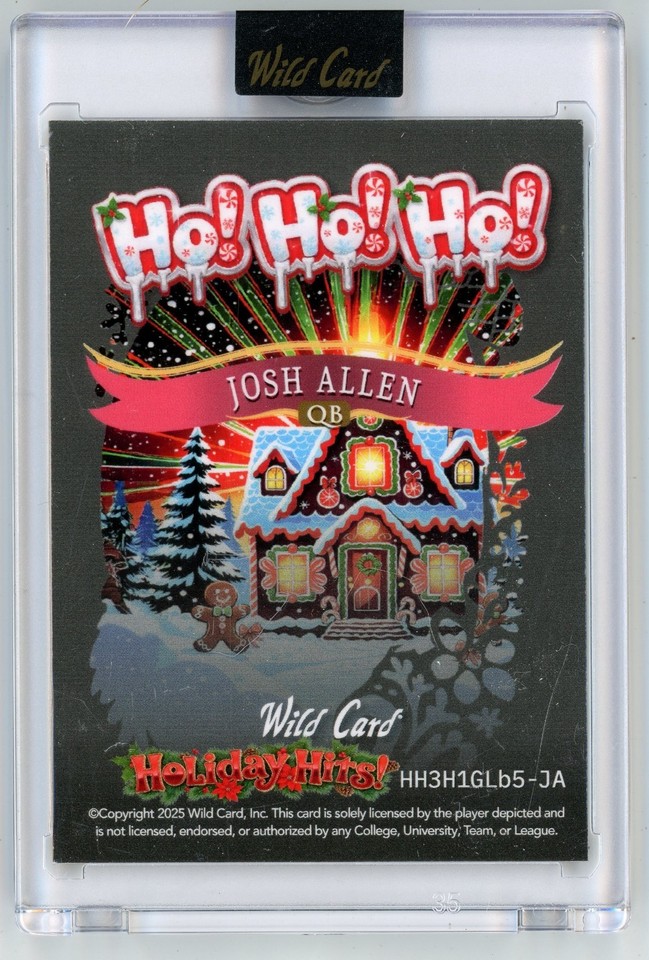Josh Allen 1/1 2025 Wild Card Holiday Hits! Gold Ho! Ho! Ho! Buffalo ...