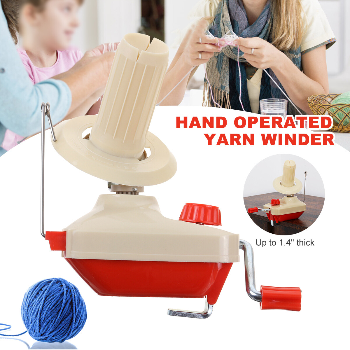 Hand Operated Yarn Winder Knitting Roll String Yarn Fiber Wool Thread ...